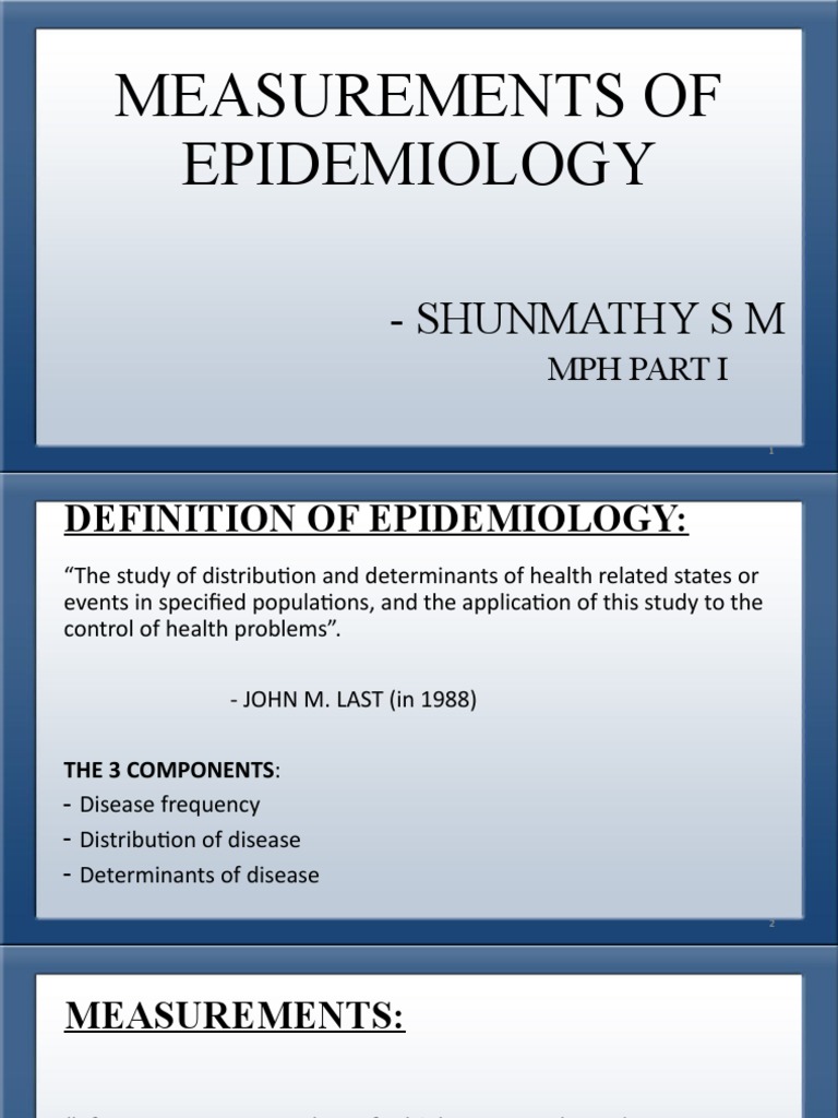 Measurements of Epidemiology | PDF