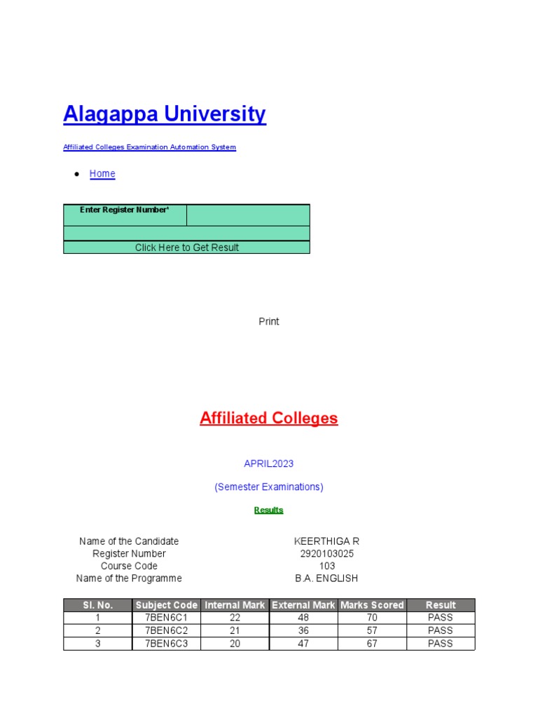 Alagappa University - Affiliated Colleges Examination Automation System ...