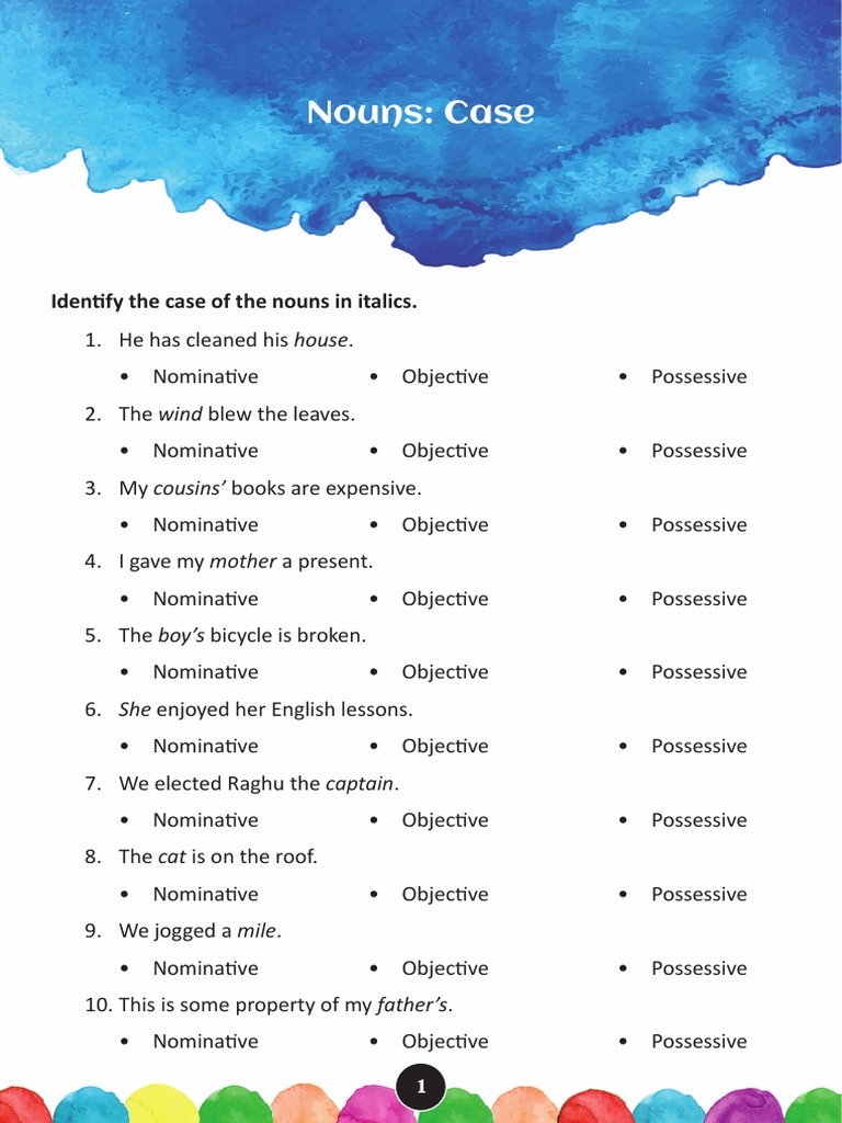 Nouns - Case - G1 | PDF