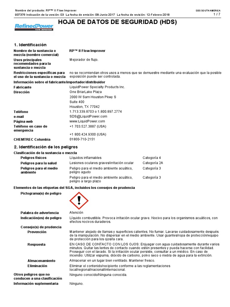 RP Ii - MSDS | PDF