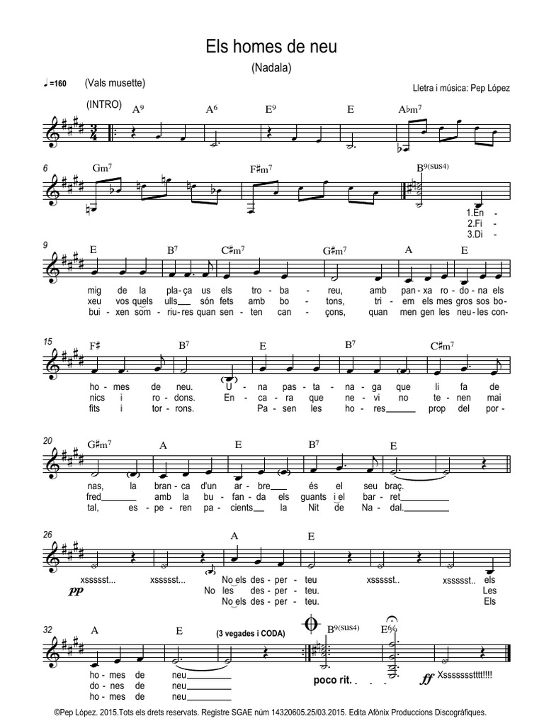 Els Homes de Neu - Partitura | PDF