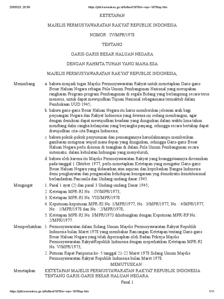 KETETAPAN MPR Tentang Wawasan Kebangsaan | PDF