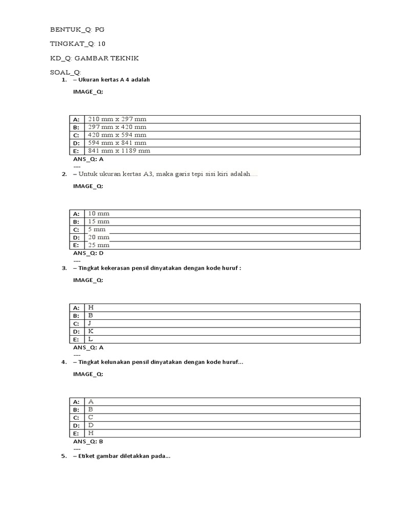 SOAL Gamtek Meka 1 | PDF