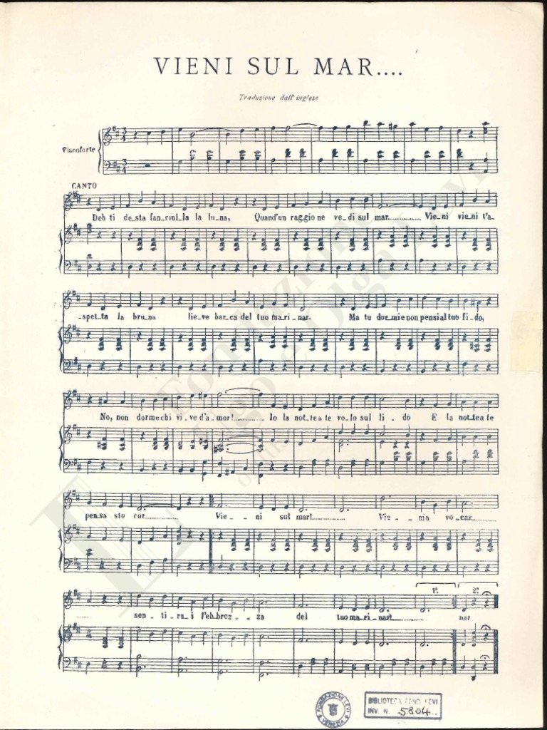 Vieni Sul Mar (1894 Sheet) 3 | PDF