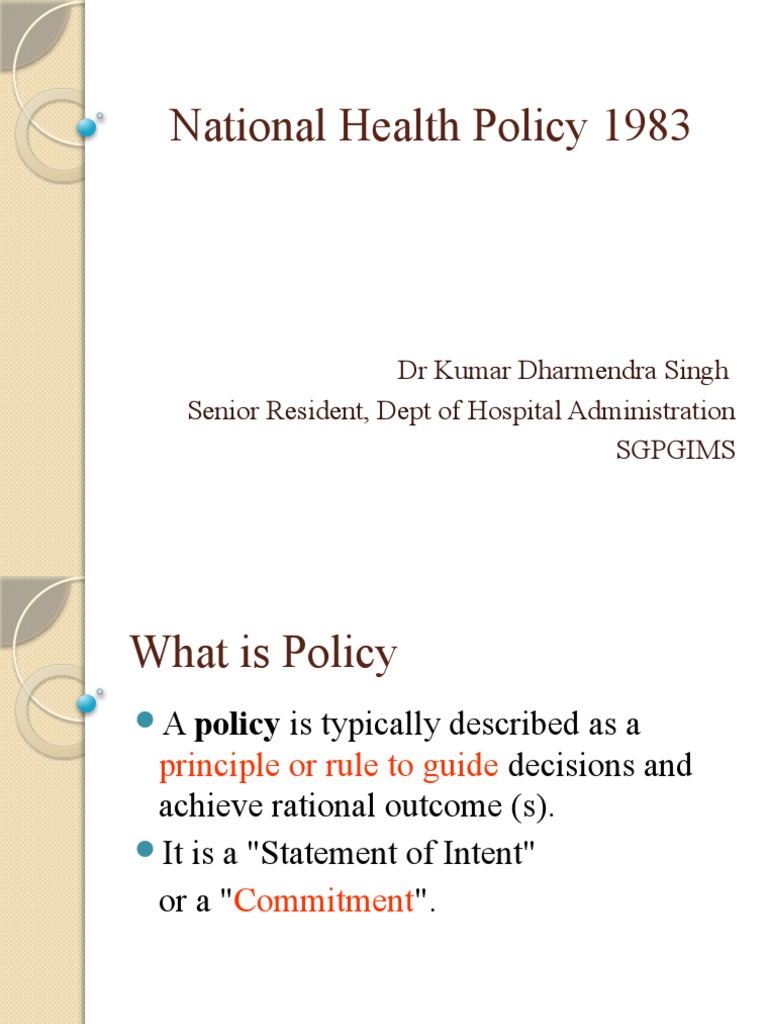 National Health Policy (1983 & 2002, 2017 | PDF