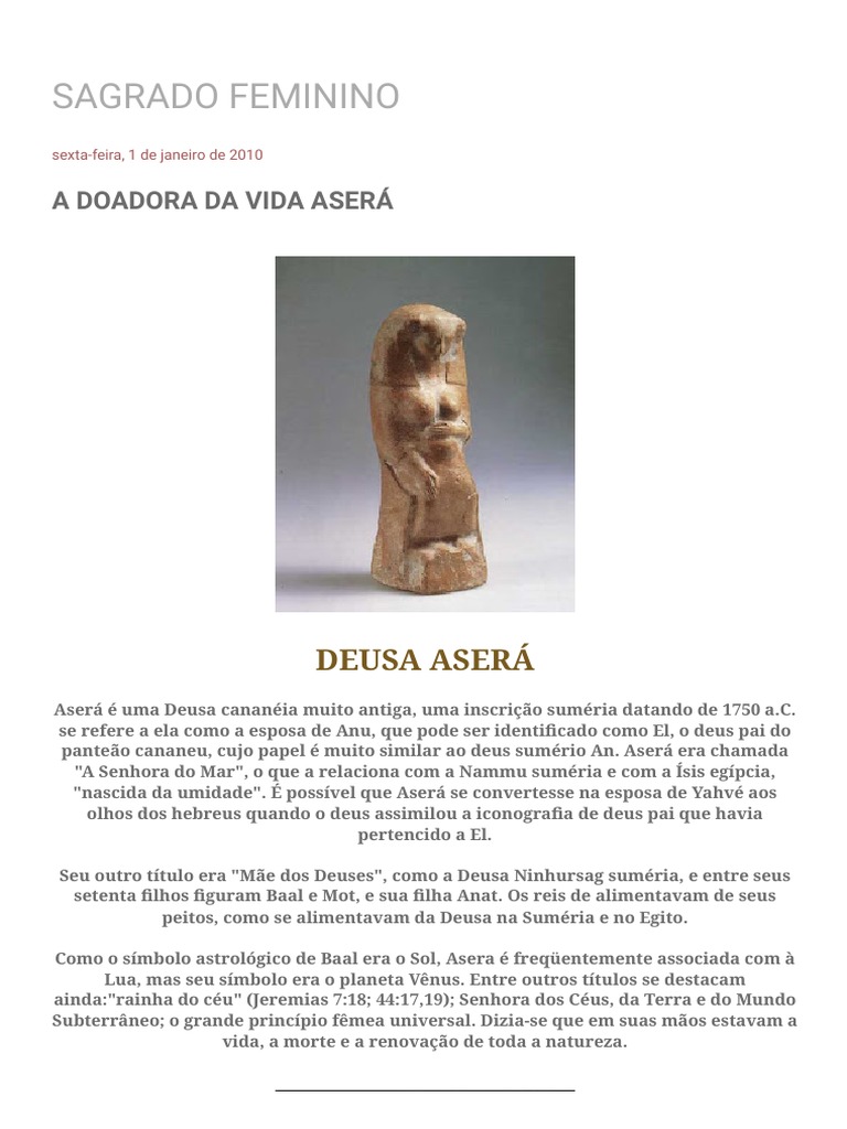 Sagrado Feminino A Doadora Da Vida Aserá Pdf