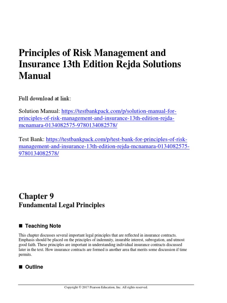 Principles of Risk Management and Insurance 13th Edition Rejda ...