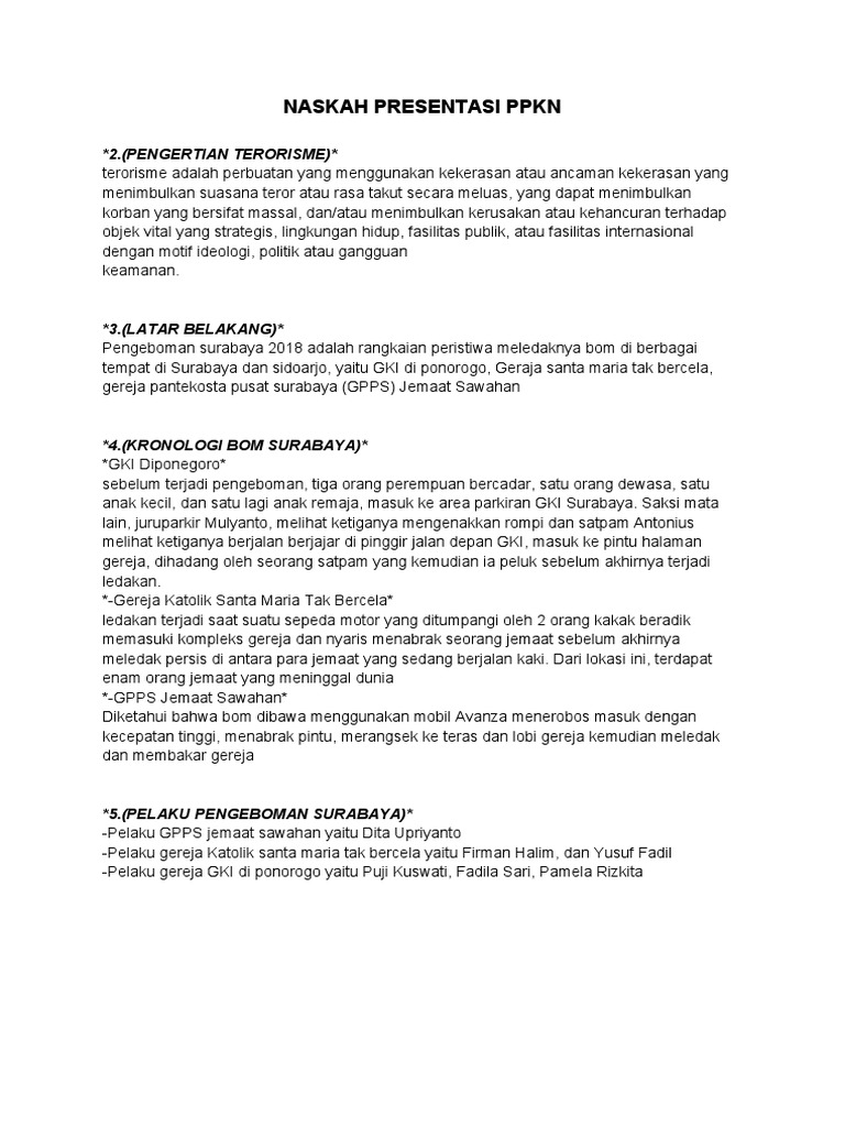 Naskah Presentasi PPKN | PDF