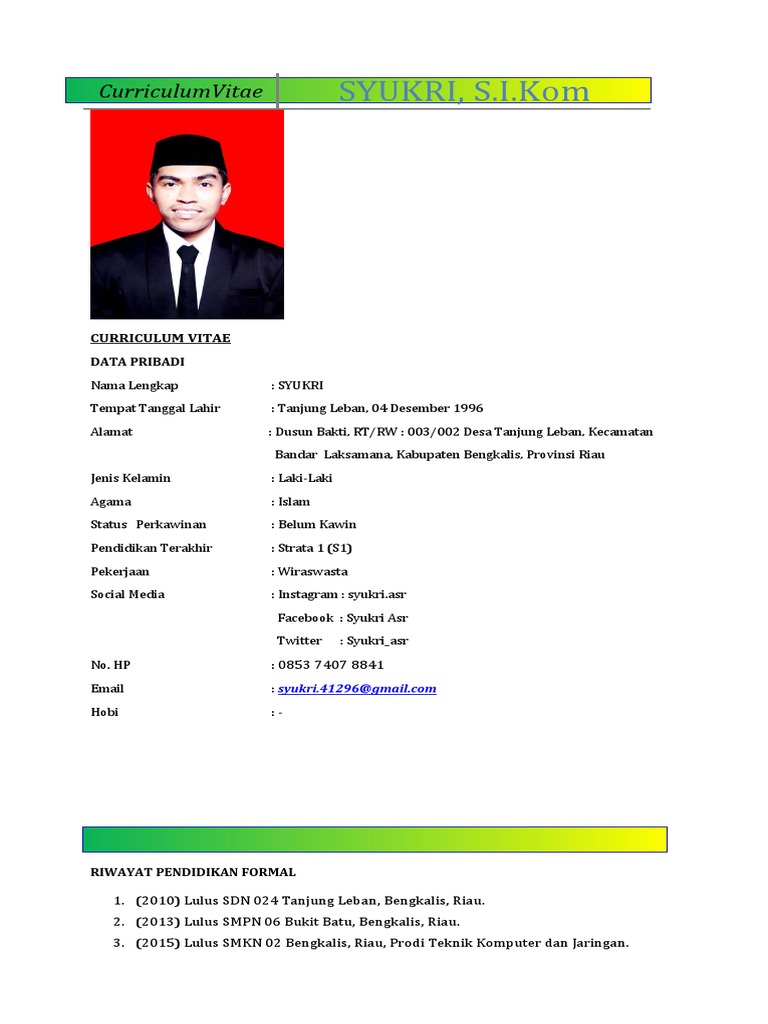 CV Syukri | PDF