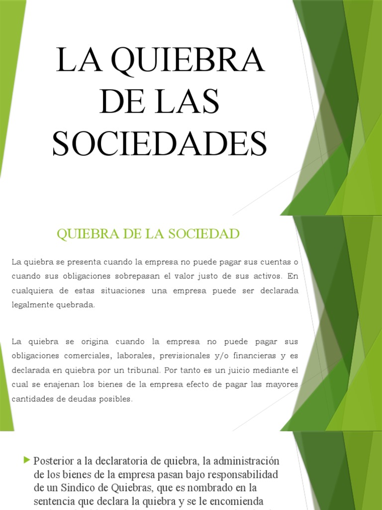 La Quiebra de Las Sociedades | PDF