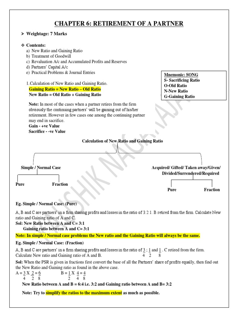 Partnership - Retirement of Partner | PDF