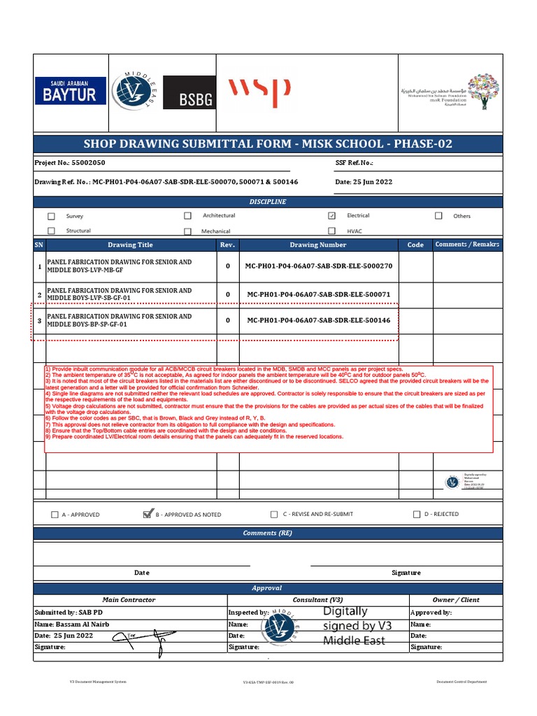 MC-PH01-P04-06A09-SAB-SDR-ELE-500146-00-PANEL FABRICATION DRAWING FOR SENIOR AND MIDDLE BOYS-BP ...