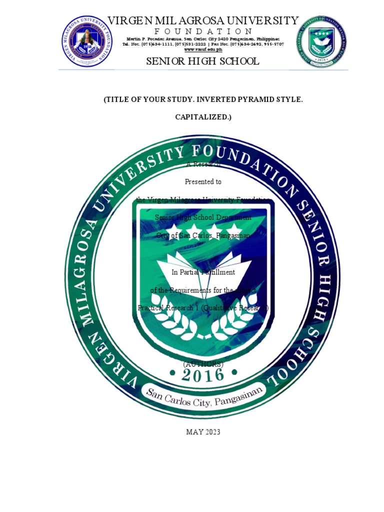 Virgen Milagrosa University Research Study | PDF