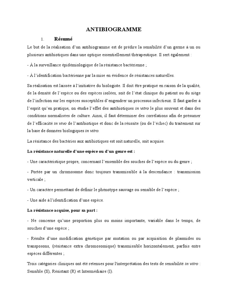 Antibiogramme Corrected | PDF