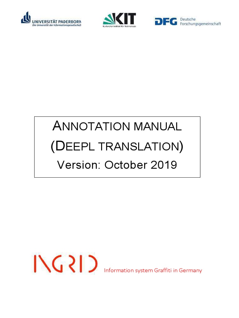Annotation Manual en DEEPL Translation | PDF