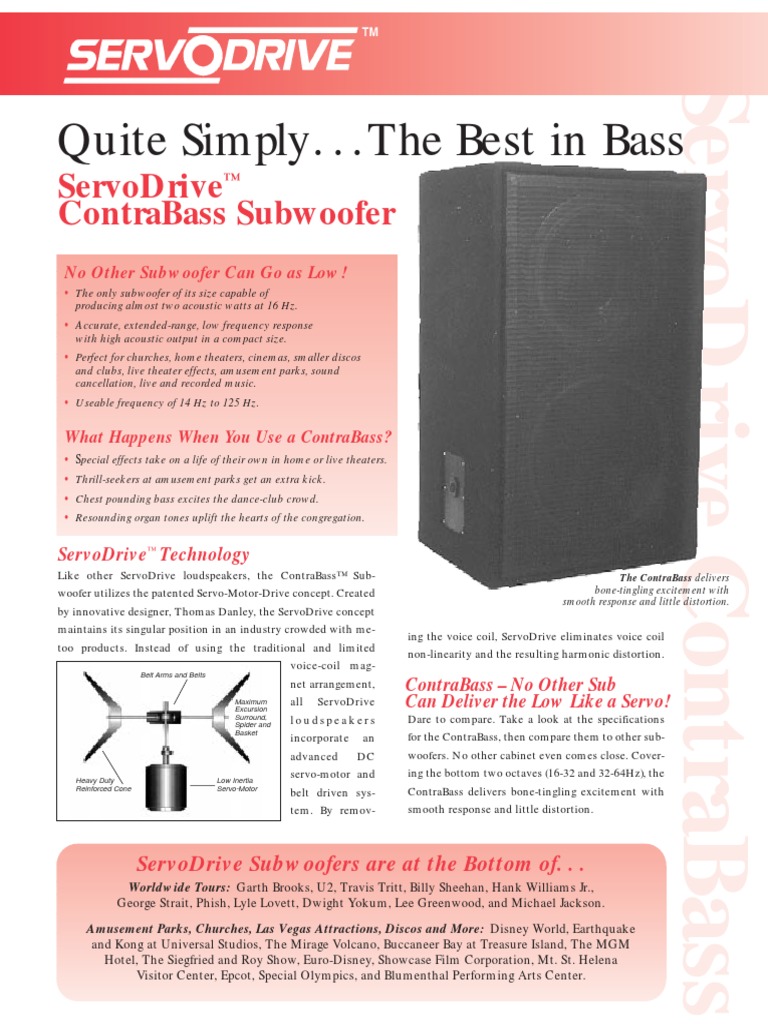 1998 ServoDrive ContraBass Linear Drive Subwoofer | PDF