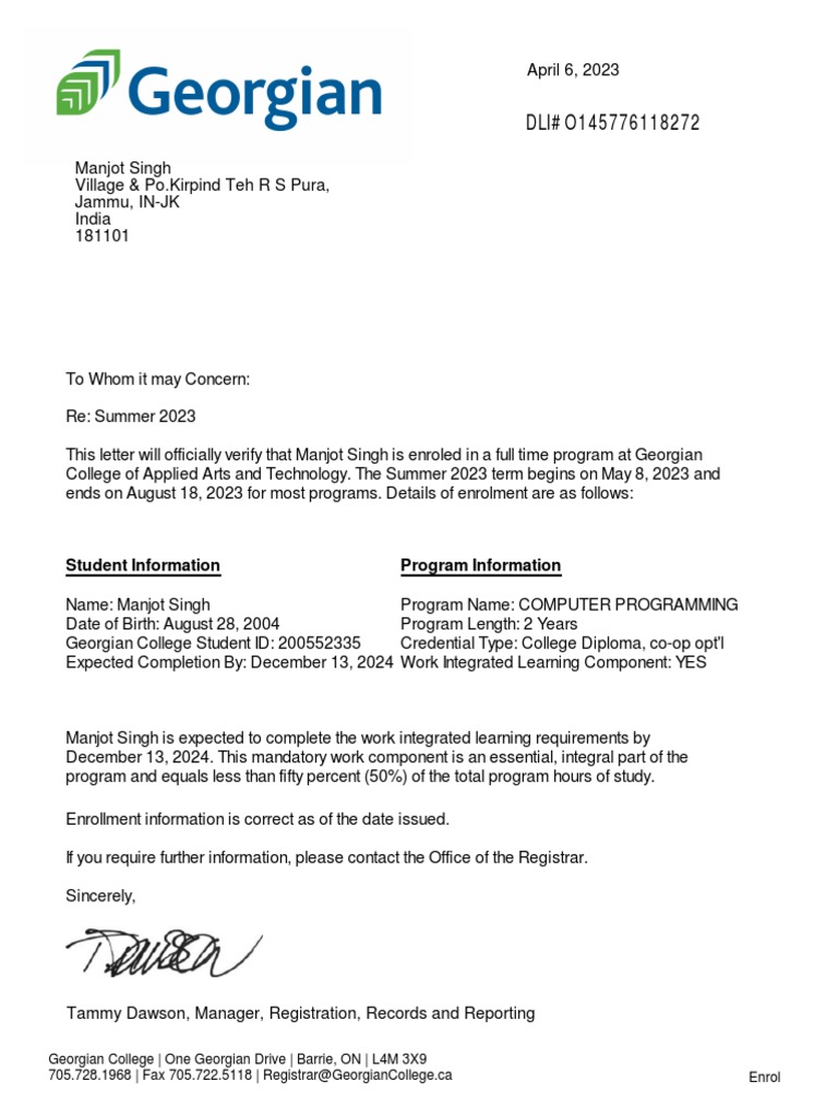 2023 Summer_Enrollment Letter-2992228 | PDF