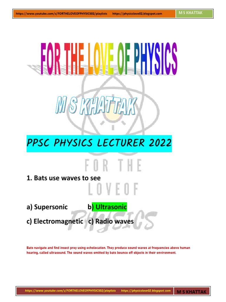 PPSC Lect PHYSICS 2022 (En) | PDF