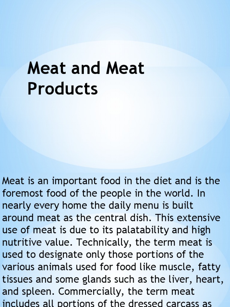 Meat and Meat Products | PDF | Cooking, Food & Wine