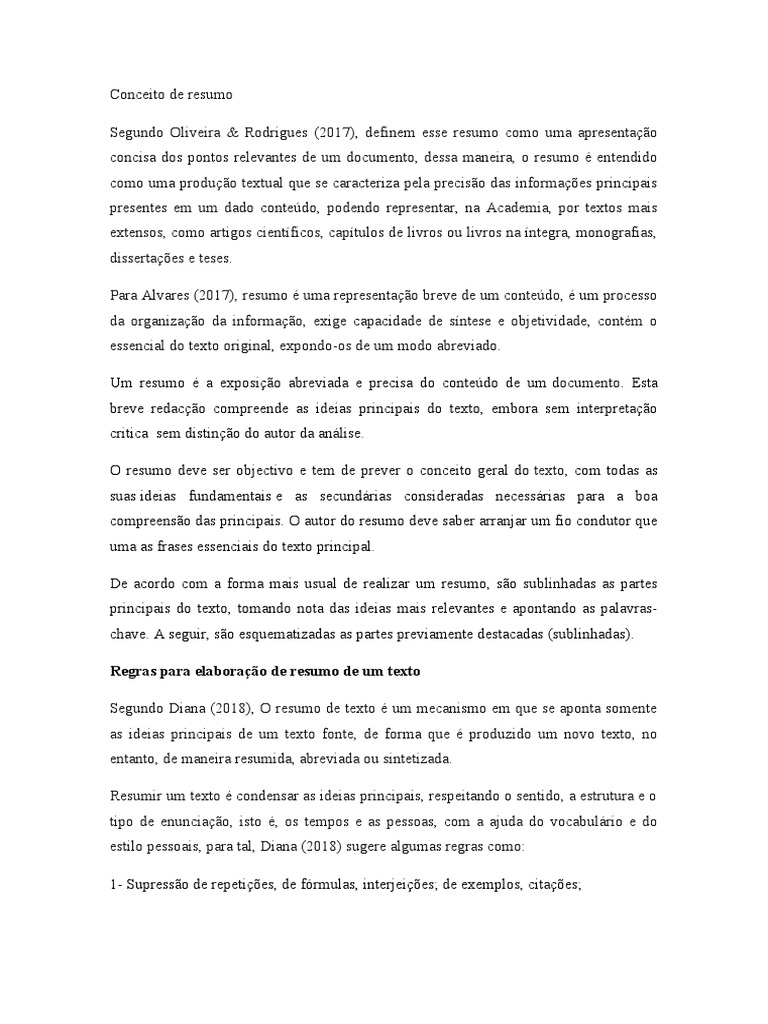 Conceito de Resumo | PDF