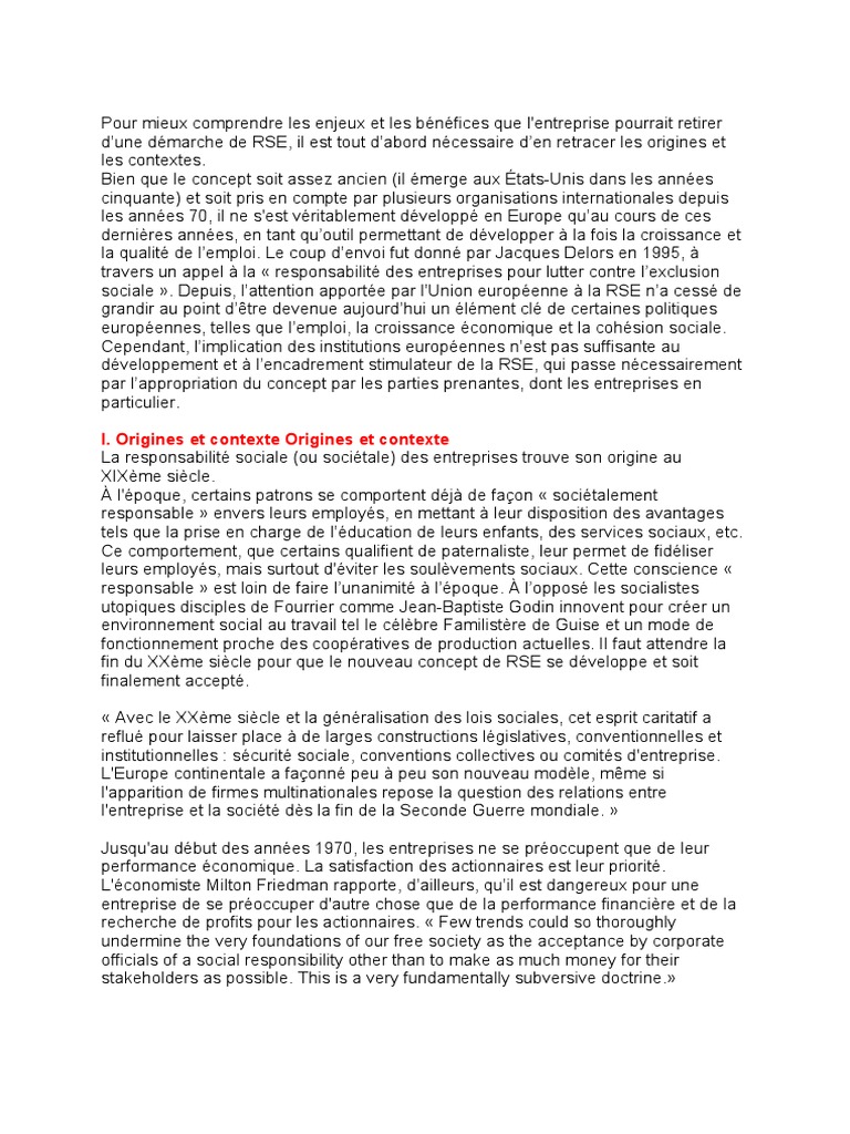 Définitions de La RSE | PDF
