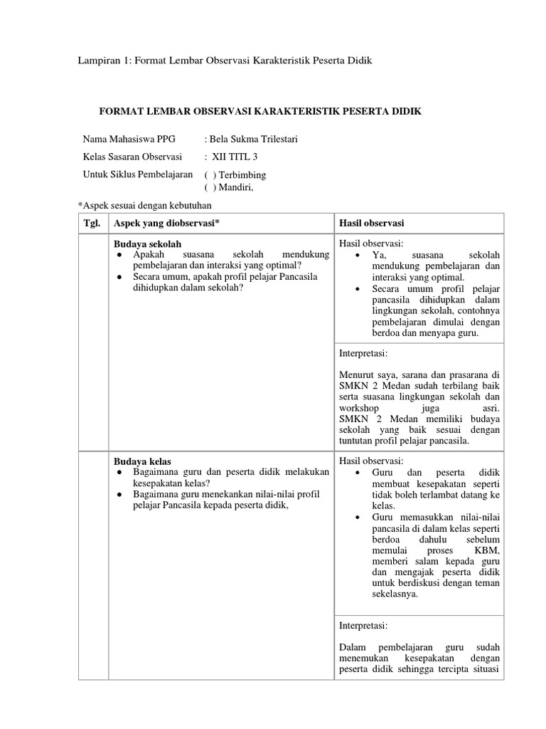 Laporan Observasi | PDF