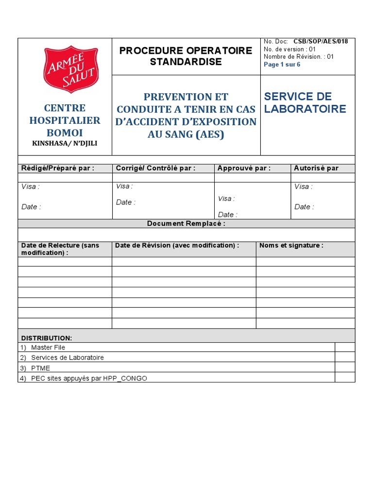 Pos Prevention Et Conduite A Tenir en Cas D'accident D'exposition Au ...