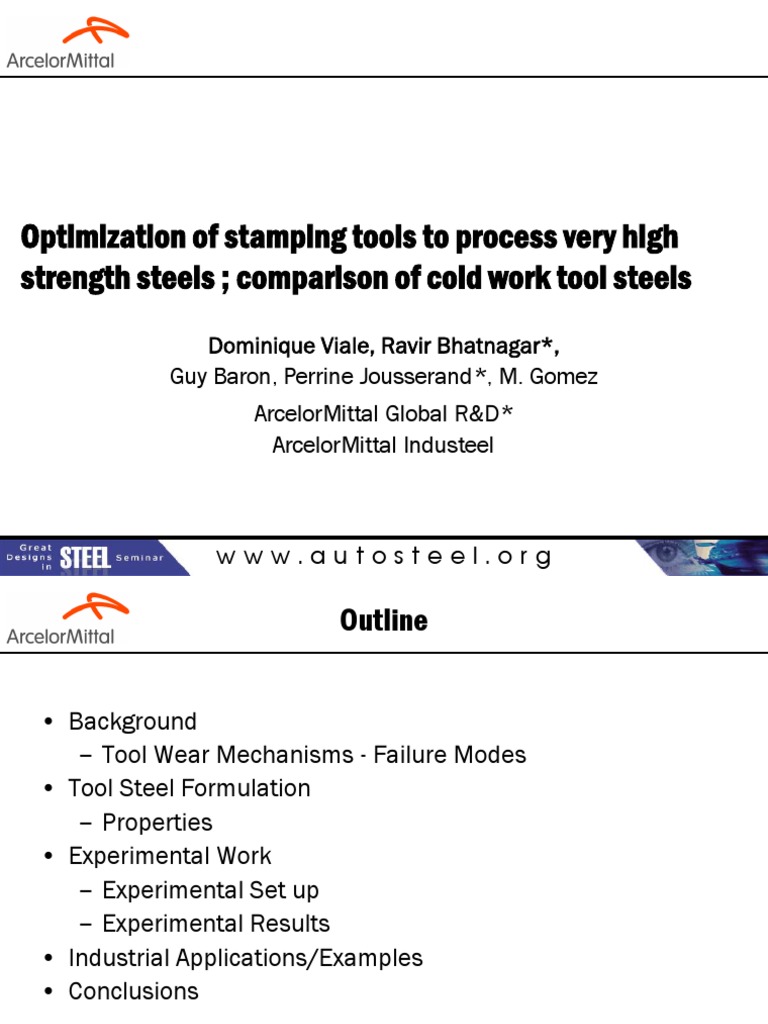 Optimization of Stamping Tools To Process Very High Strength Steels ...