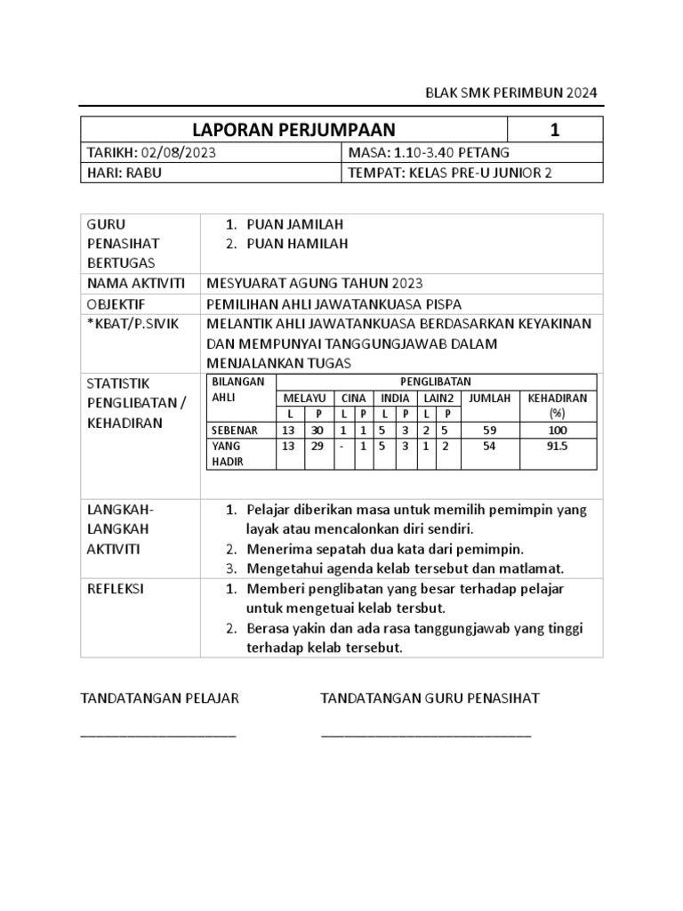 Print Laporan Pispa 2 - 8 | PDF