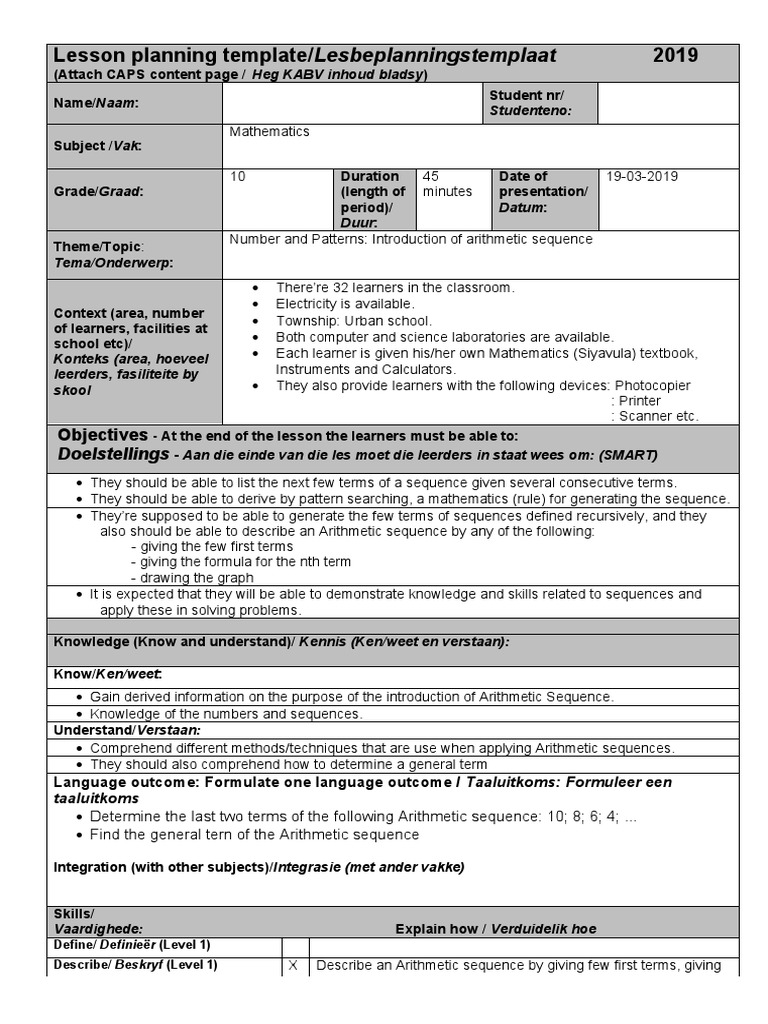 Lesson plan 2019 Mketo | PDF