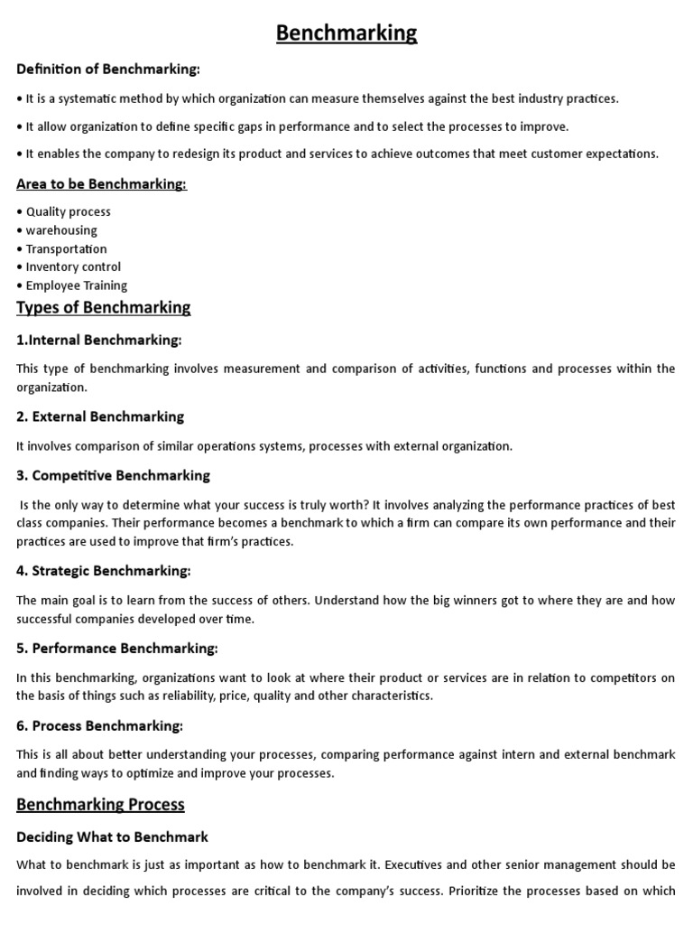 Benchmarking & QMS | PDF