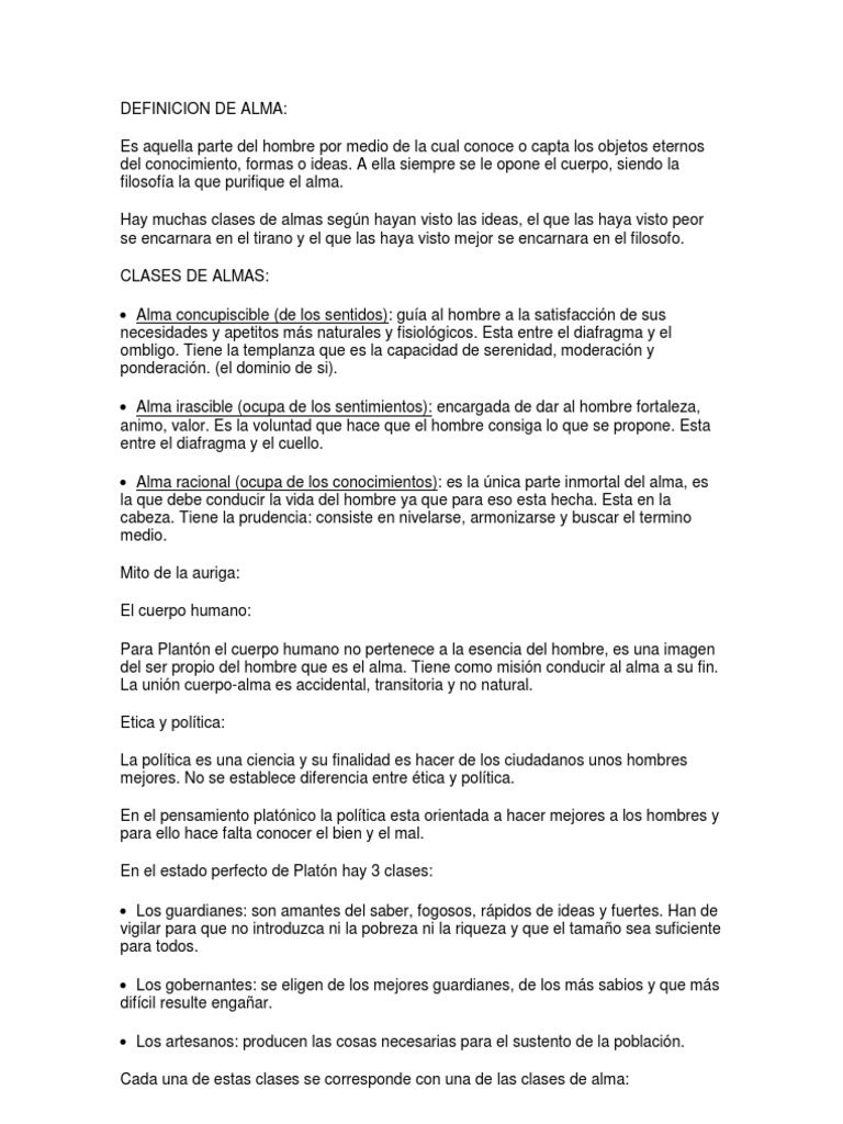 Definicion de Alma | PDF | Alma | Conocimiento