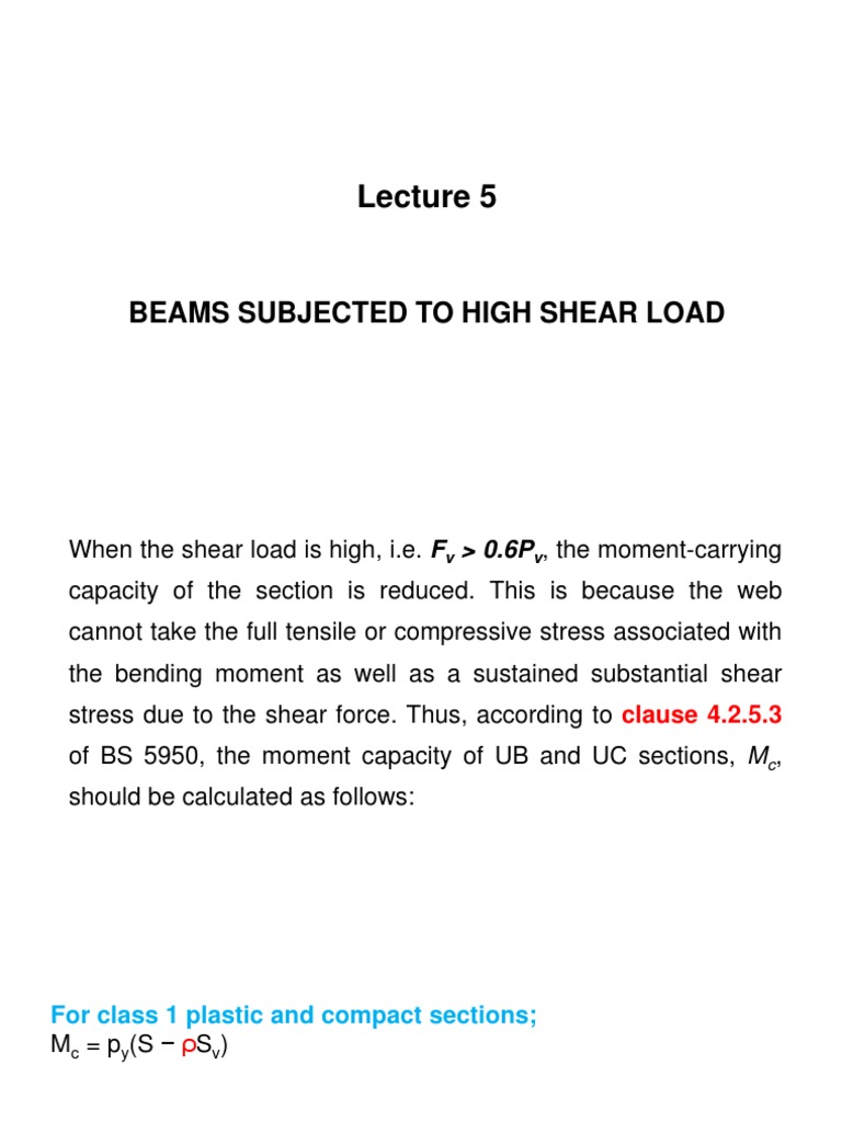Lecture 5-2 Beams Under High Shear Load | PDF