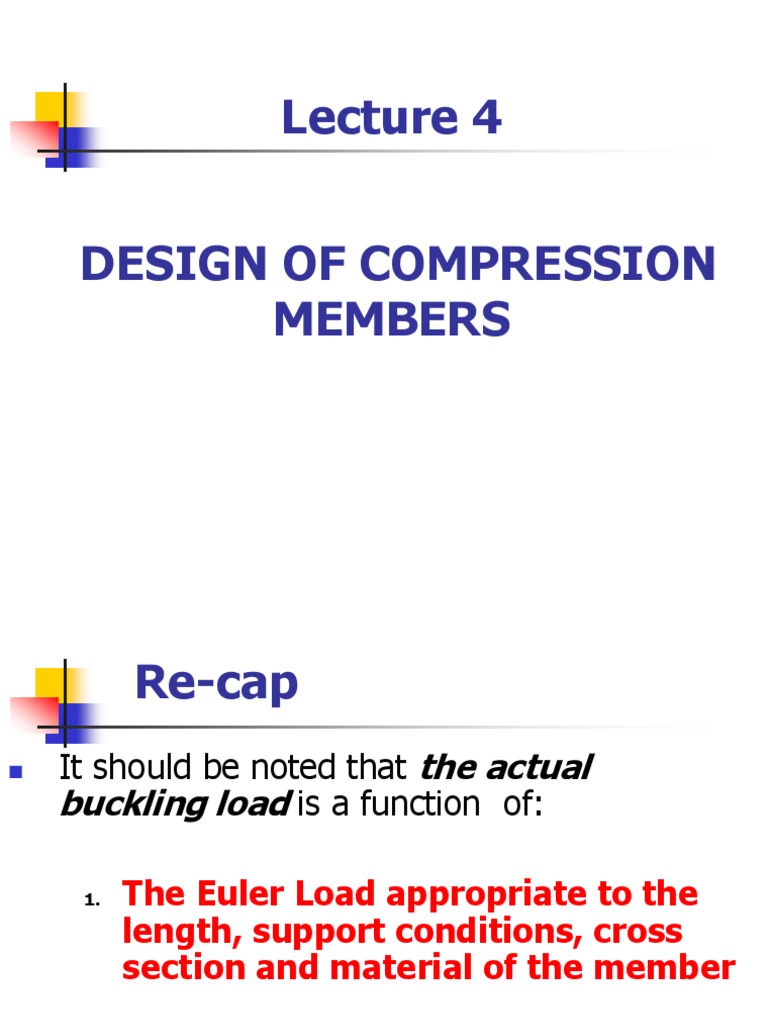 Lecture 4 - Design of Compression Members-NEW | PDF