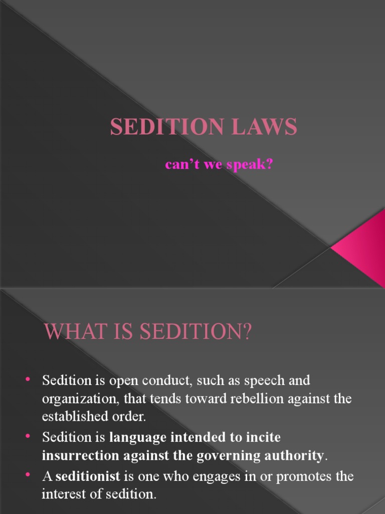 Sedition Laws | PDF
