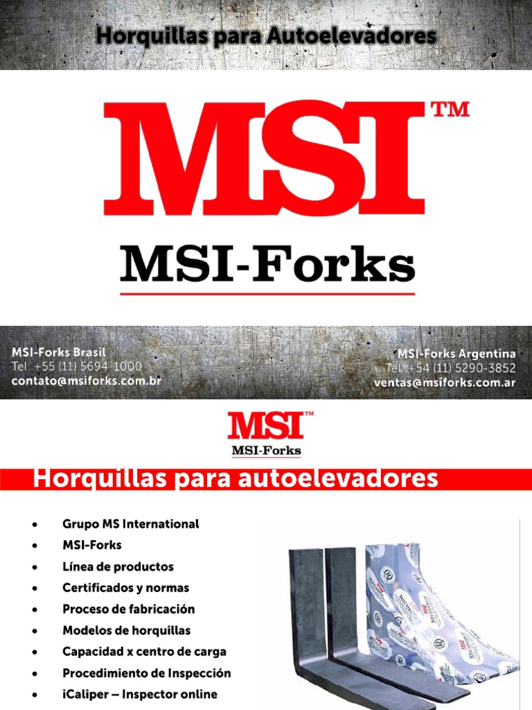 Horquillas para Autoelevadores MSI-Forks - ESPANOL COLOMBIA | PDF
