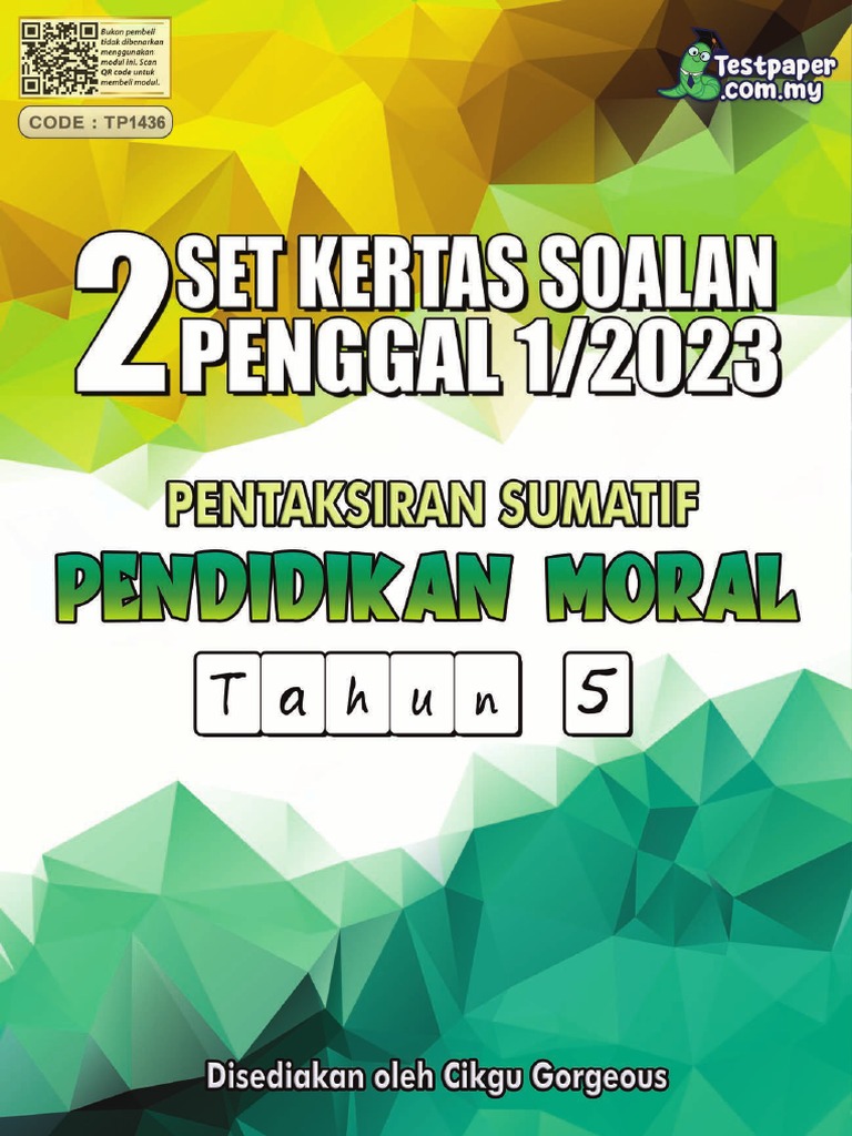Cover Page Pendidikan Moral Tahun 5 01 | PDF