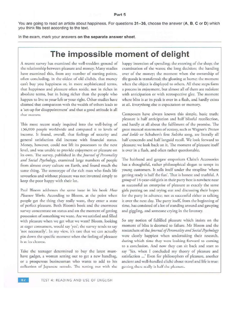 Mock CAE Reading 1 | PDF