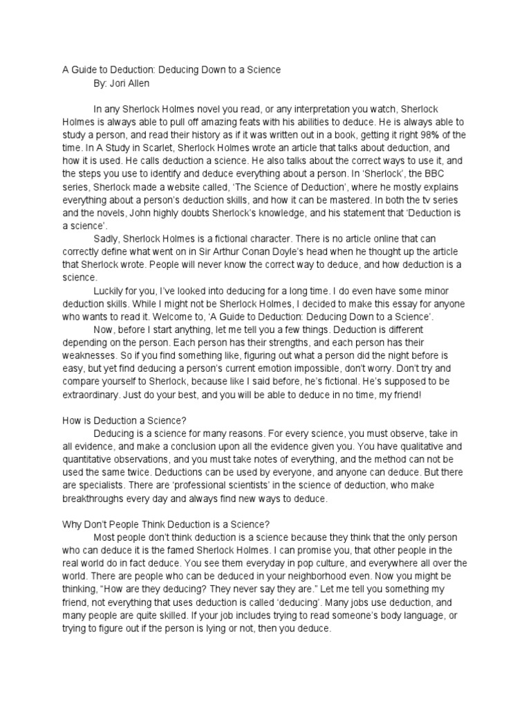 The Science of Deduction Guide | PDF | Science & Mathematics