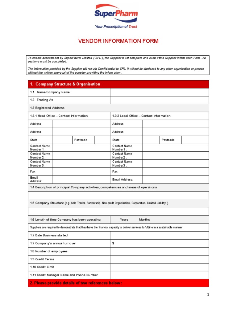 SPL - Vendor Information and Declaration Forms Rev. Aug 2020 | PDF