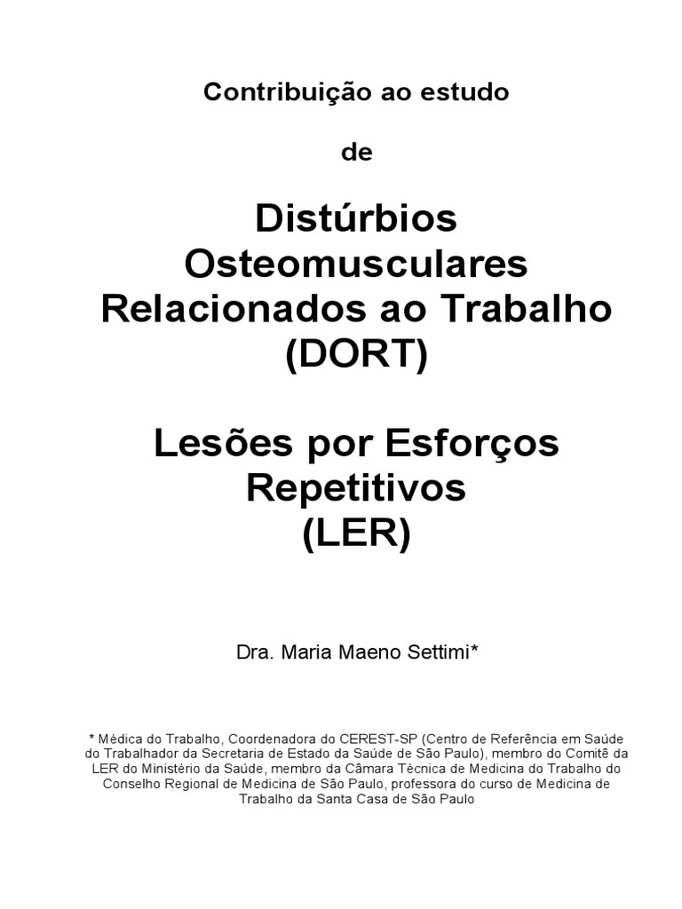 Artigo - Distúrbios Osteomusculares Relacionados Ao Trabalho (DORT) e ...