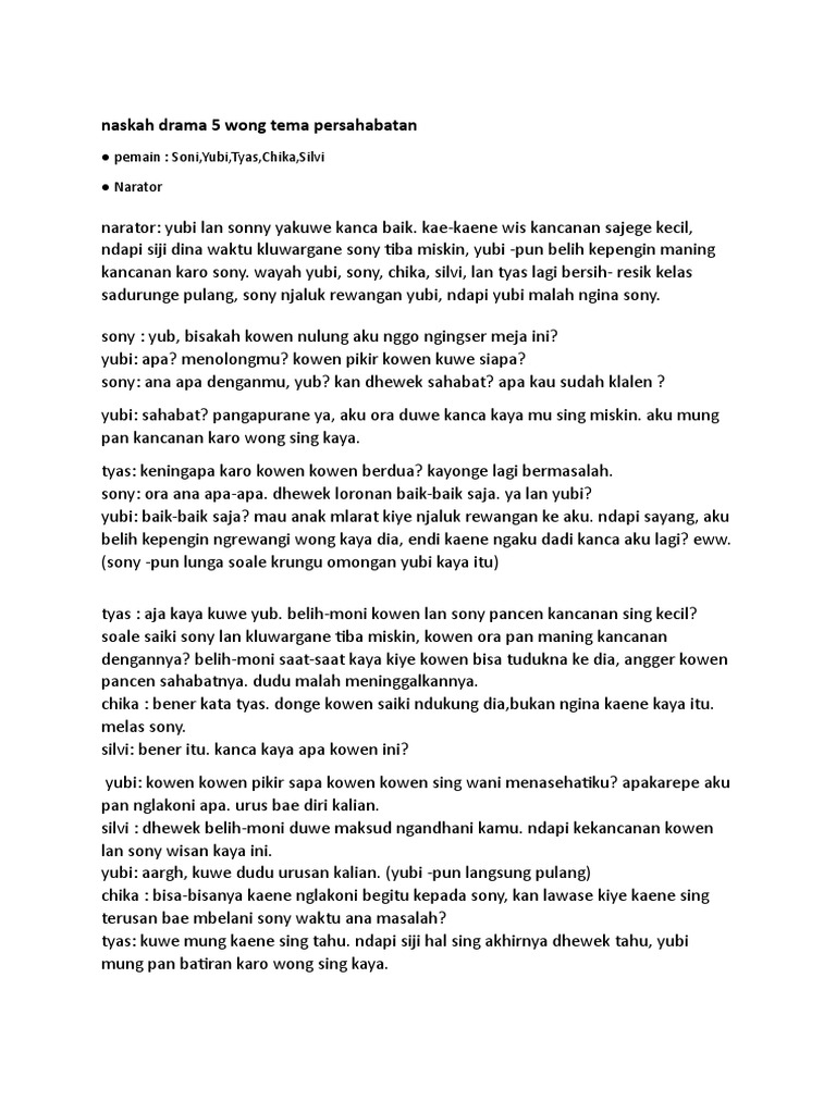 Teks Drama Bahasa Jawa | PDF