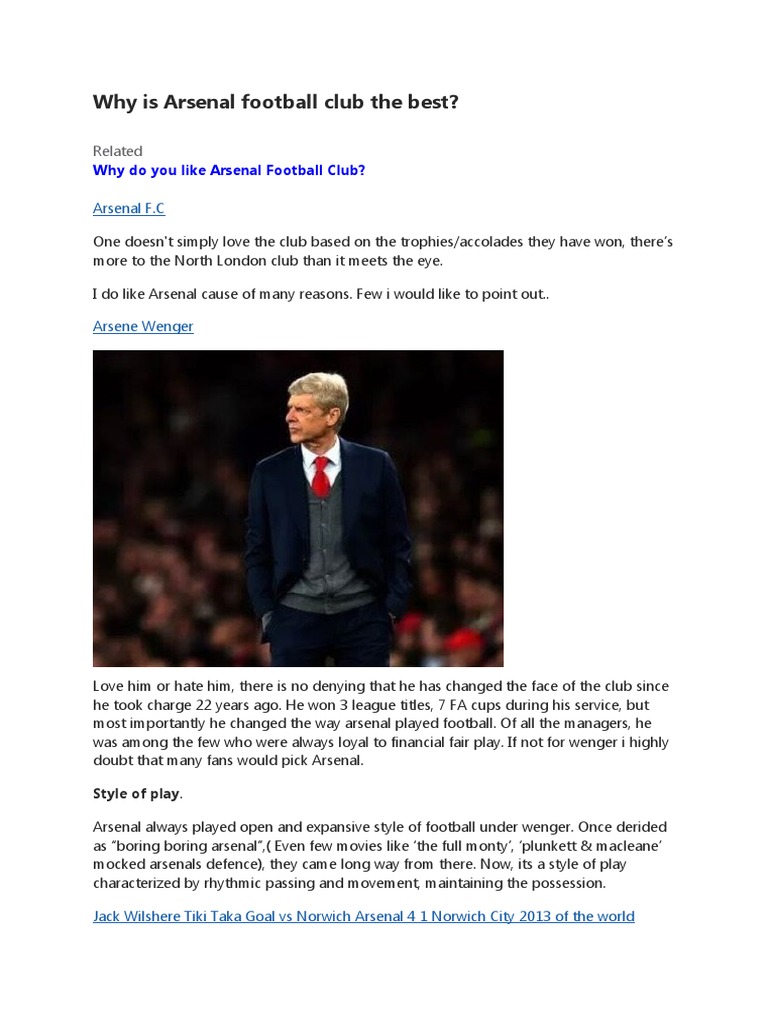 Why Is Arsenal Football Club The Best | PDF