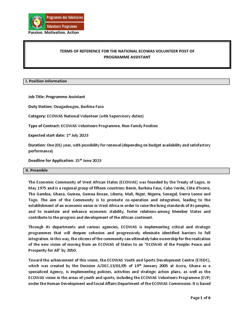 ToR PROGRAM ASSISTANT - May 2023 ENG | PDF