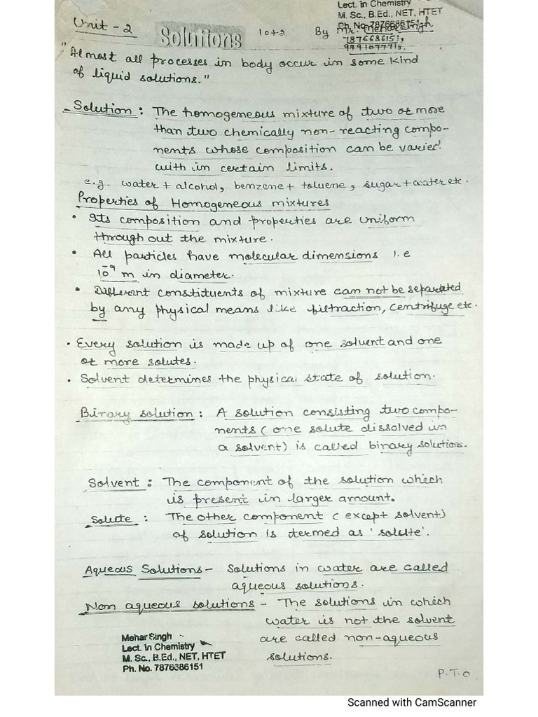 12 - Solutions (Hand Written) | PDF