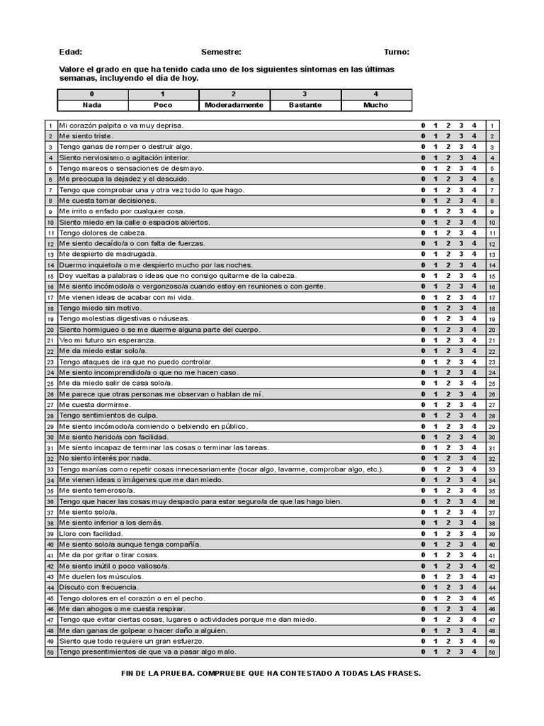 LSB-50 Hoja de Evaluación | PDF