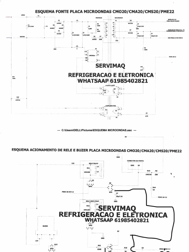 Esquema Microondas Como, Cma, Cms20-Pme22 | PDF
