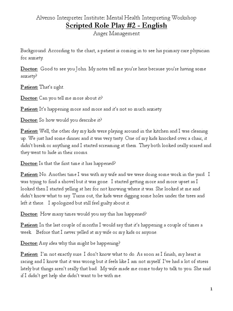 AII MHIT Script 2 - Anger Management ENG | PDF