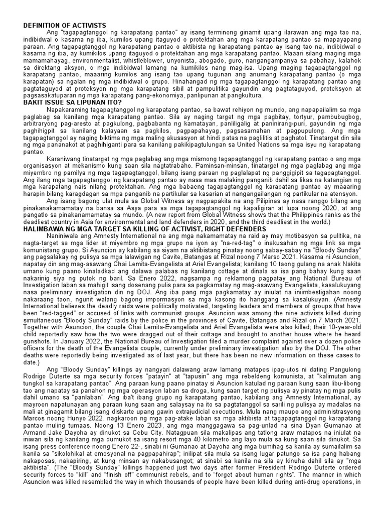 DEFINITION OF ACTIVISTS | PDF