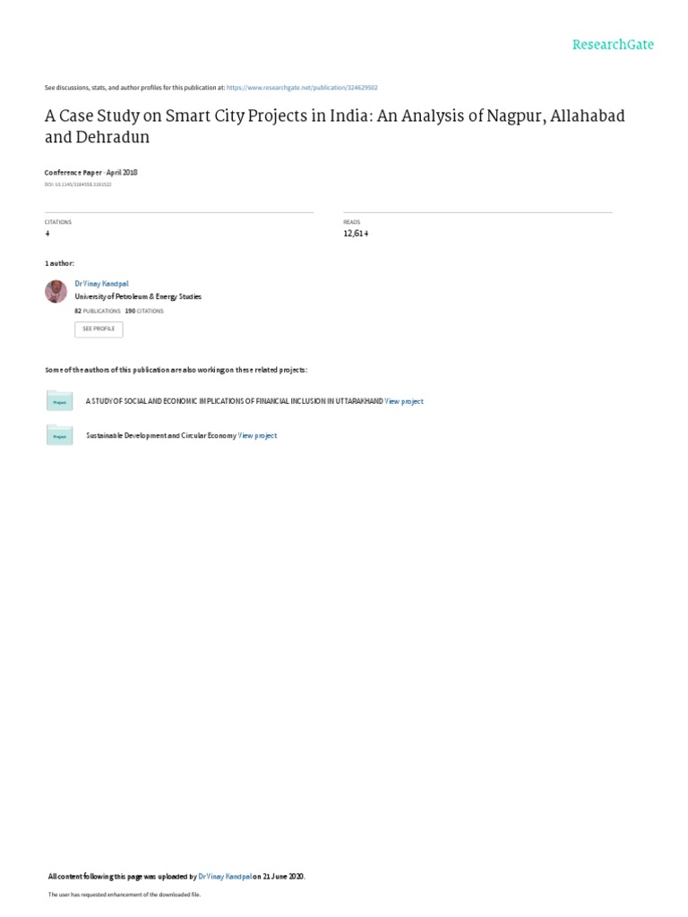 A Case Study On Smart City Projects in India An An | PDF